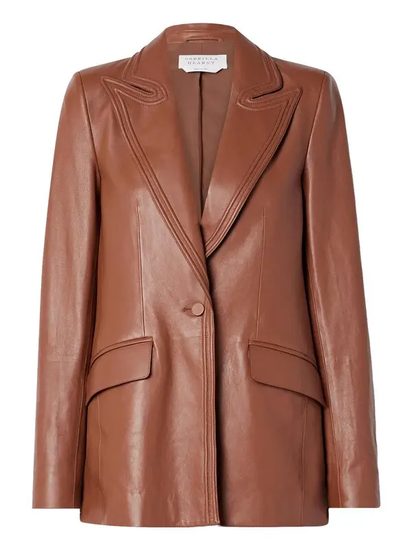 Gabriela Hearst Isara Leather Blazer - Brown