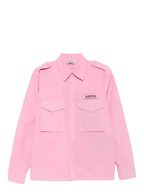 Aspesi Detachable-logo Shirt - Pink