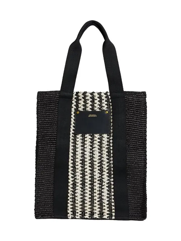 Isabel Marant Aruba Woven Cotton-blend Tote - Black