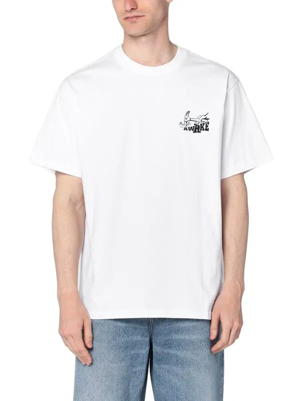 AWAKE NY T Shirt With Hammer Print - White
