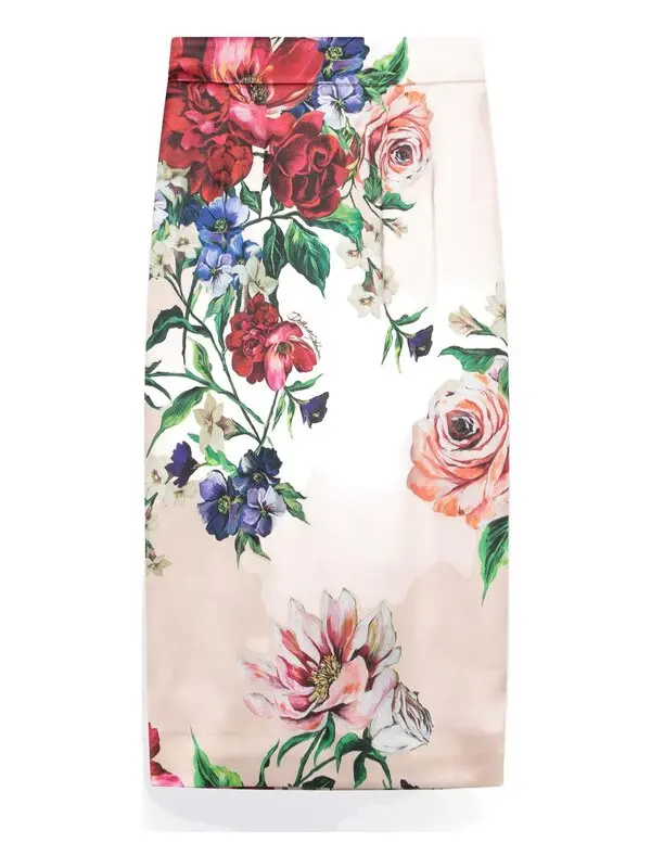 Dolce & Gabbana Longuette Skirt With Floral Print - Multicolor