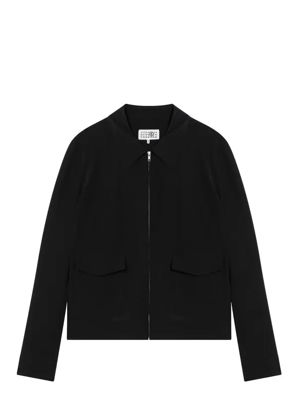 MAISON MARGIELA Zip Up Silk Jacket - Black