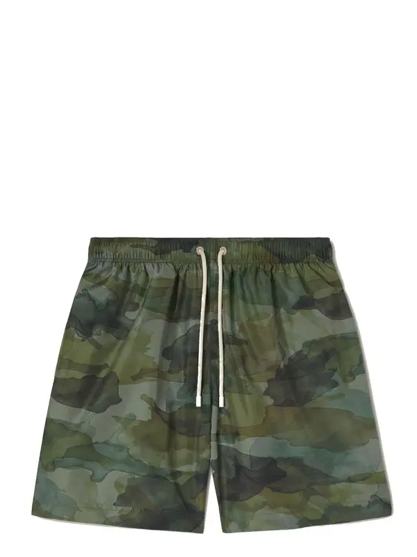 Palm Angels Camouflage Print Swim Shorts - Green