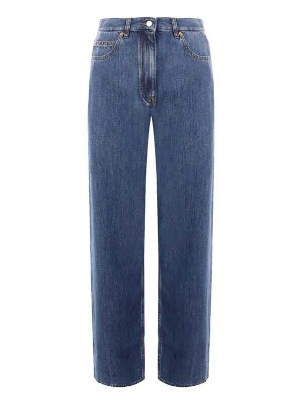 Valentino Garavani Wide Leg Denim Jeans - Blue
