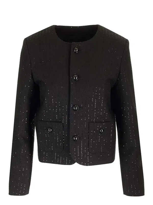 Celine Chelsea Sequin Detailed Jacket - Black