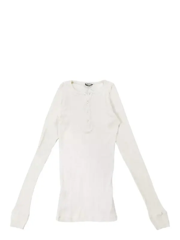 Auralee Cotton Long Sleeve Top - White