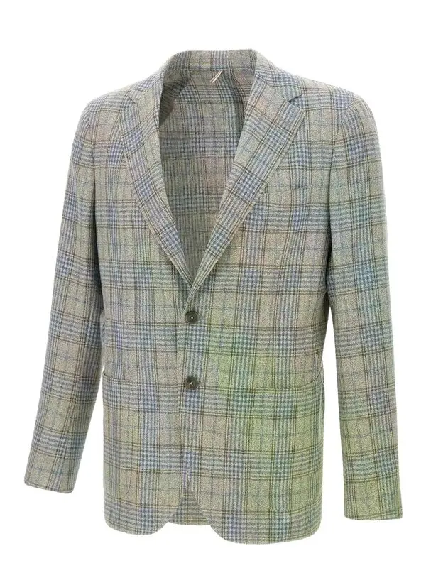 SANTANIELLO Plaid-pattern Blazer - Grey