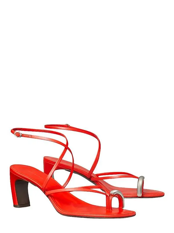 Tory Burch Pierced Strappy Sandals - Blazing Red