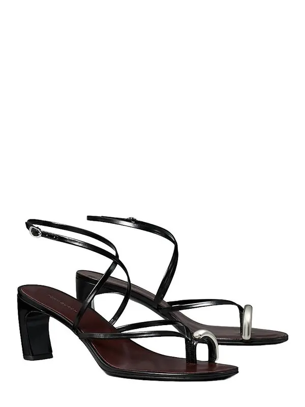 Tory Burch Pierced Strappy Sandals - Perfect Black