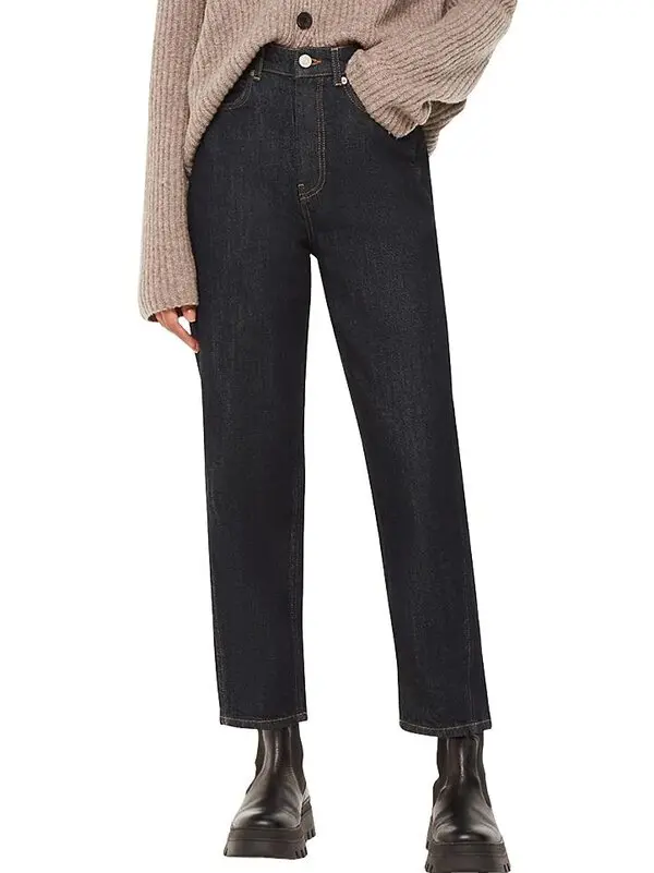 Whistles Authentic High Rise Barrel Leg Jean - Dark Denim