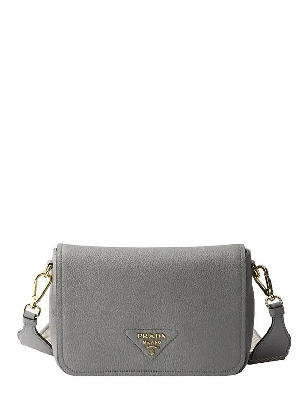 Prada Leather Shoulder Bag - Dark Grey