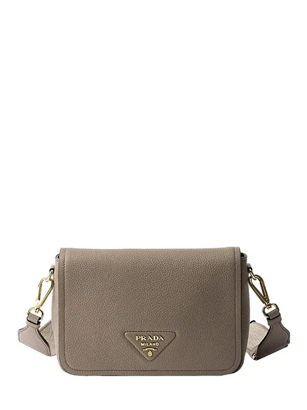 Prada Leather Shoulder Bag - Grey