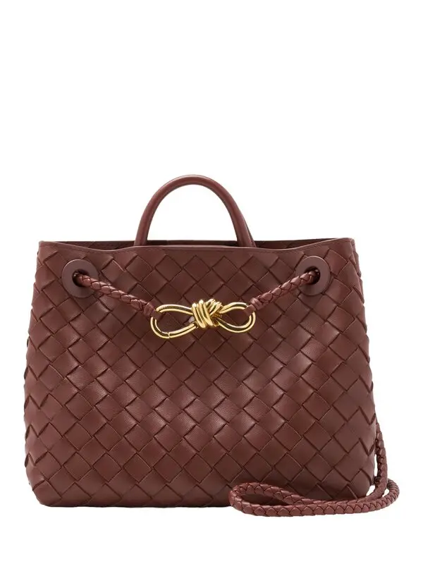 Bottega Veneta Small Andiamo Intrecciato Leather Bag - Brown