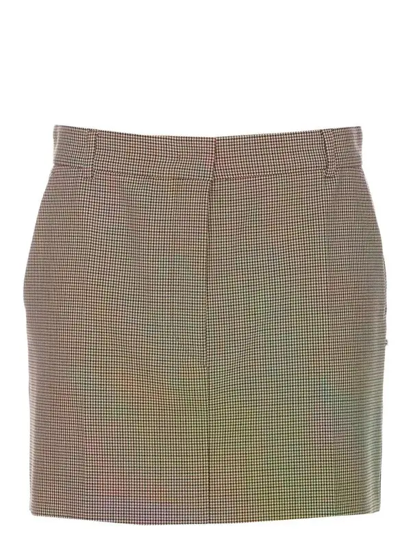 Sportmax Checked Mini Skirt - Neutrals