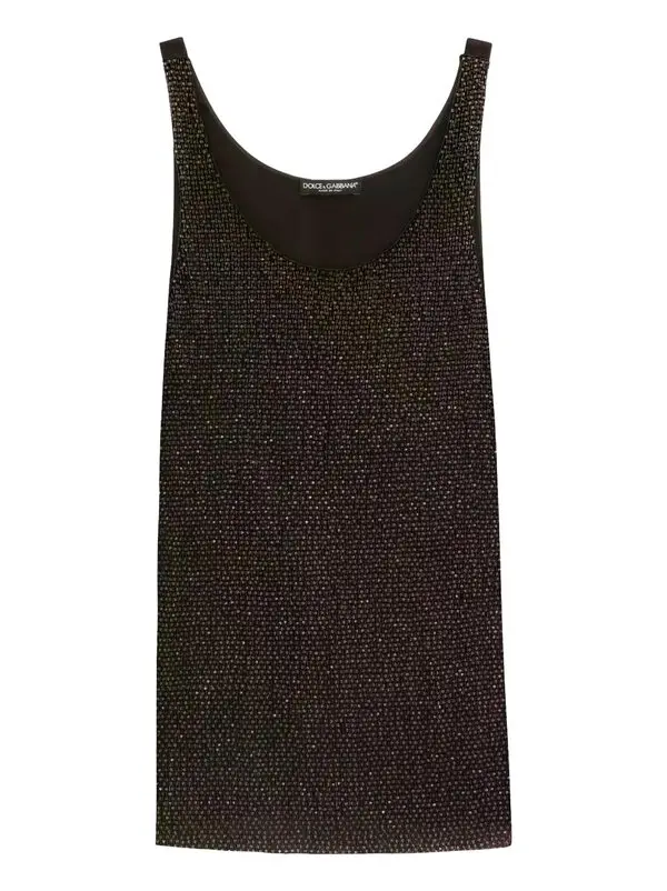 Dolce & Gabbana Satin Sleeveless Tank Top - Black