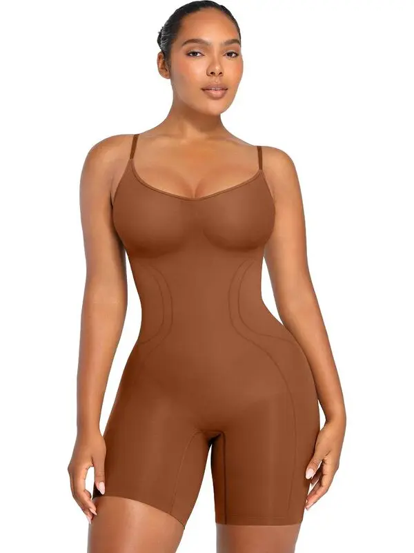 SHAPELLX Seamless Smoothing Bodysuit - Chocolate Brown