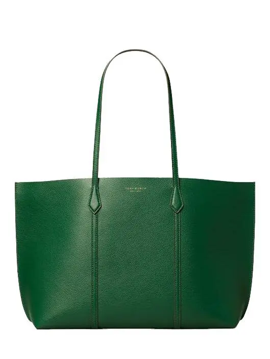 Tory Burch Perry Triple Compartment Leather Tote - Dark Kale