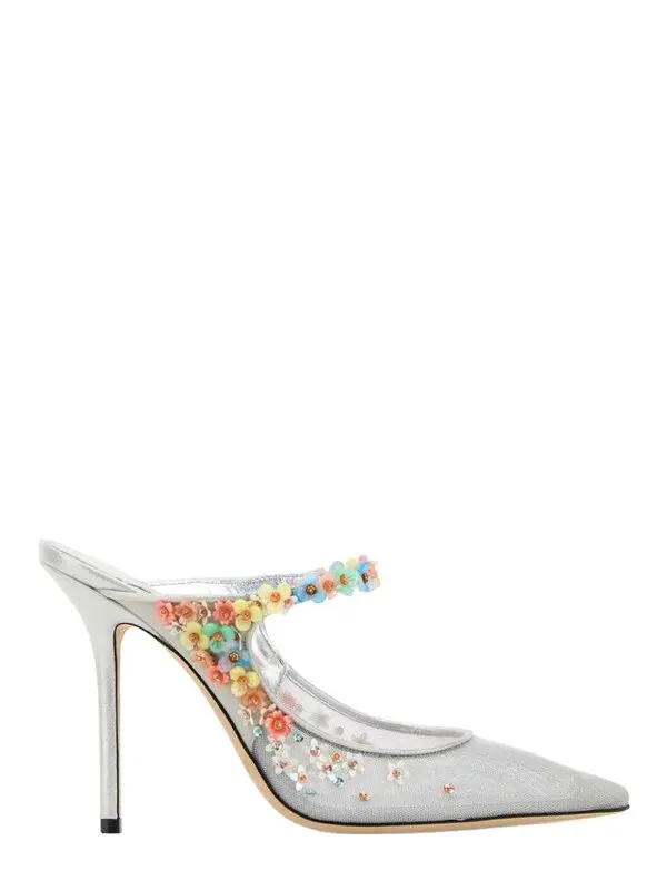JIMMY CHOO Daisy Heeled Mules - Silver