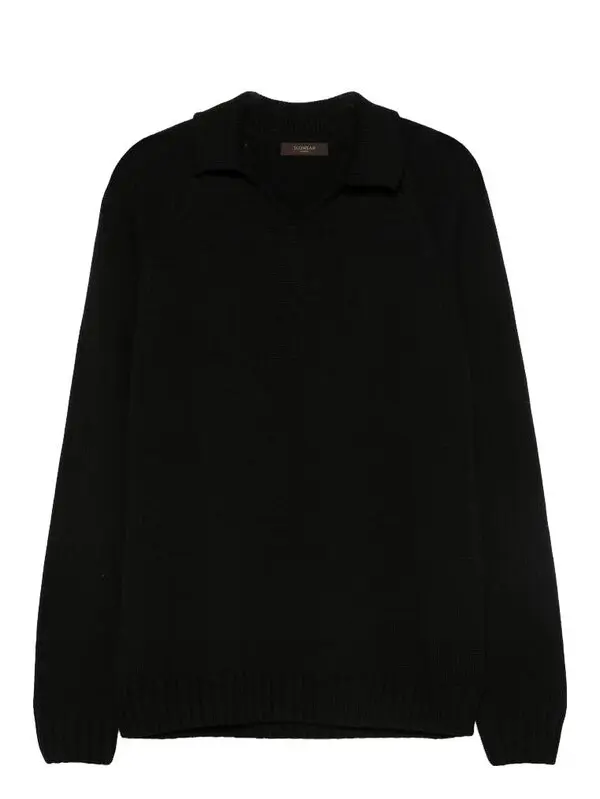 ZANONE Knit Polo - Black