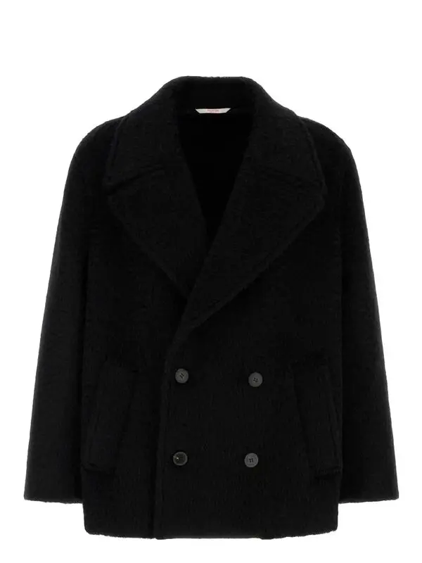 Valentino Garavani Mohair And Virgin Wool Coat - Black
