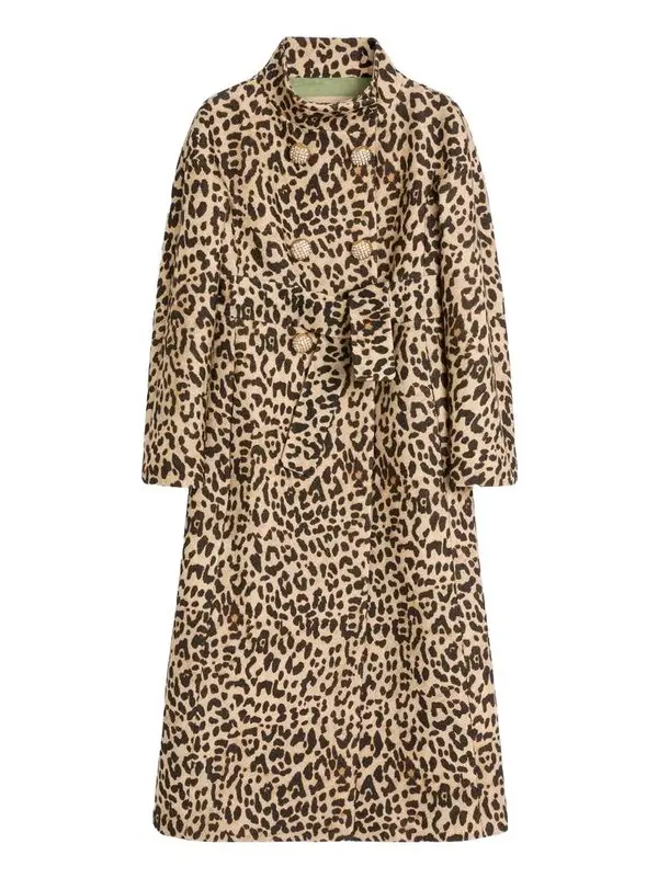 Valentino Garavani Leopard Print Coat - Beige