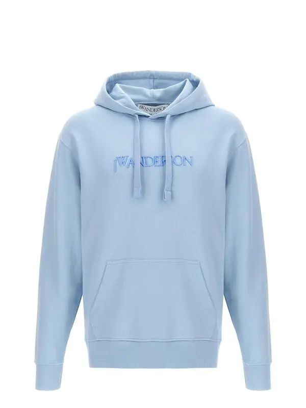 JW Anderson Logo Embroidery Hoodie - Blue