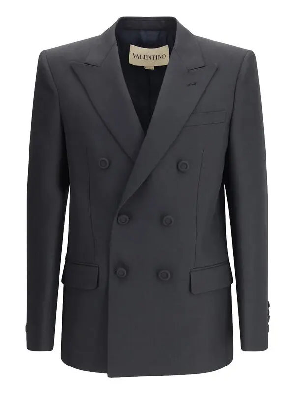 Valentino Garavani Wool Double-breasted Jacket - Black