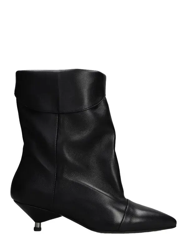 GISEL MOIRE Miriam Low Heel Ankle Boots - Black
