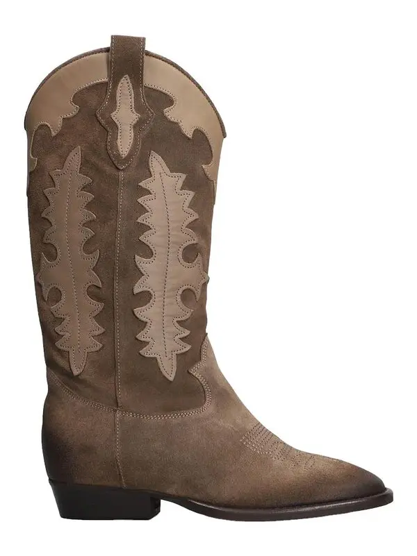 GISEL MOIRE Kansas Texan Boots - Brown