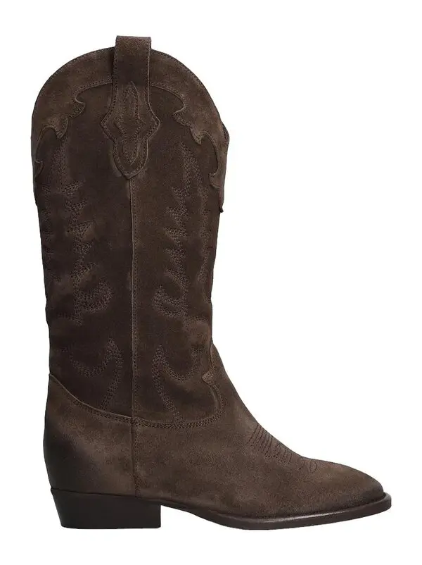 GISEL MOIRE Guatemala Texan Boots - Brown