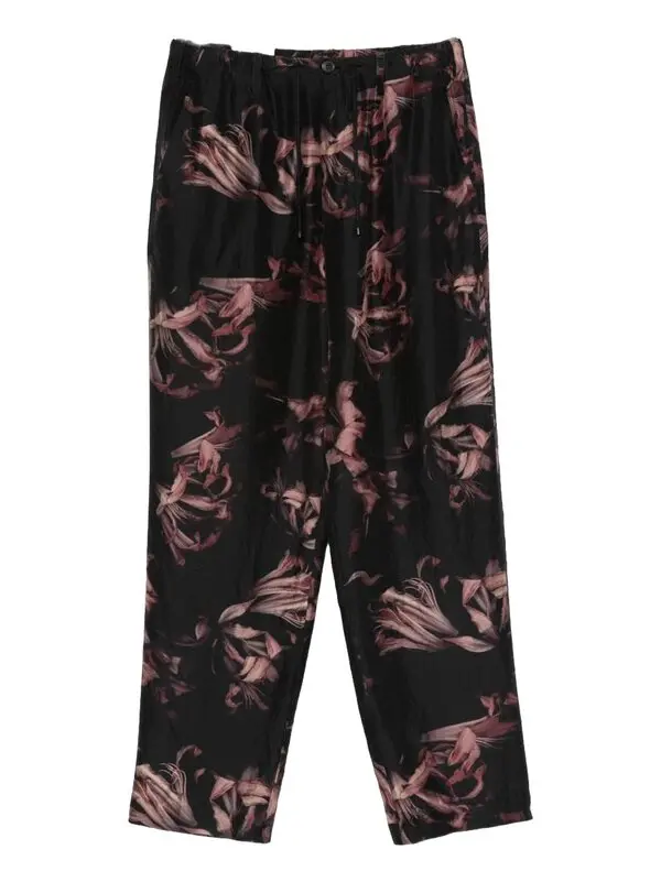 Dries Van Noten Floral Print Trousers - Pink
