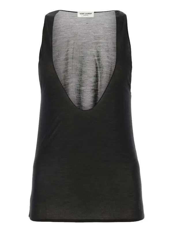 Saint Laurent Silk Tank Top - Black