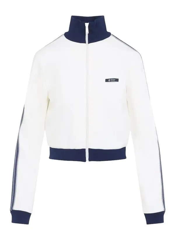 Prada Zip-up Logo Jacket - White