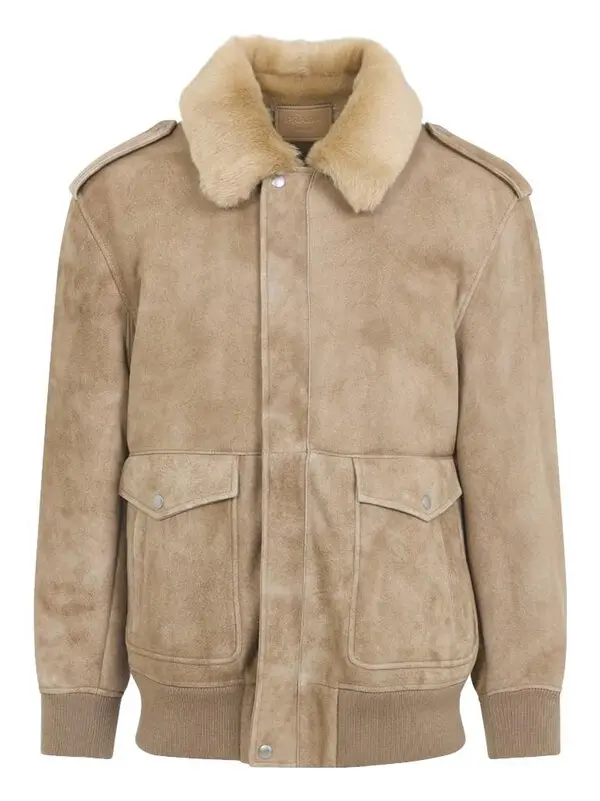 Prada Leather Jacket - Beige