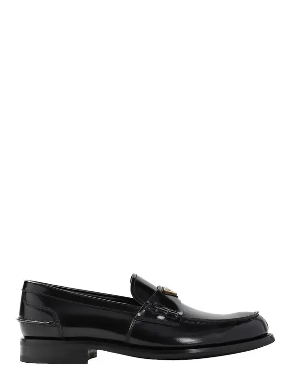 Prada Brushed Calf Leather Loafers - Black