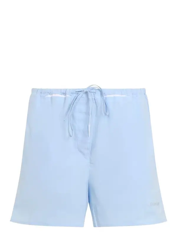Miu Miu Cotton Poplin Shorts - Blue