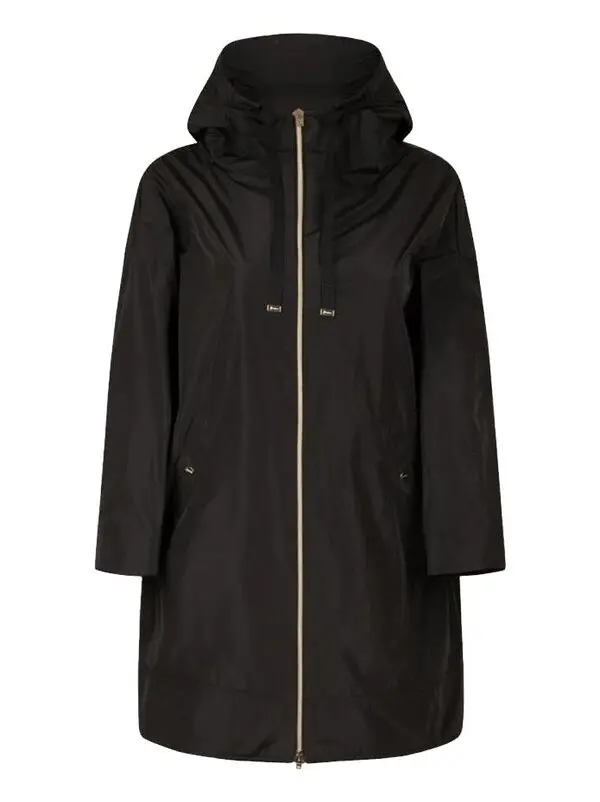 Herno Hooded Zip-up Raincoat - Black