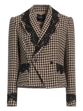 CRISTINAEFFE Double-breasted Houndstooth Tweed Blazer - Beige