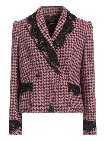 CRISTINAEFFE Double-breasted Houndstooth Tweed Blazer - Purple