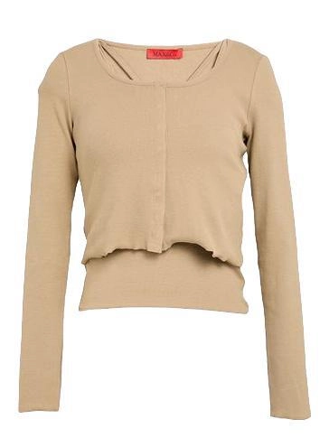 Max & Co. Ribbed Crewneck Long Sleeve Twin Set - Sand