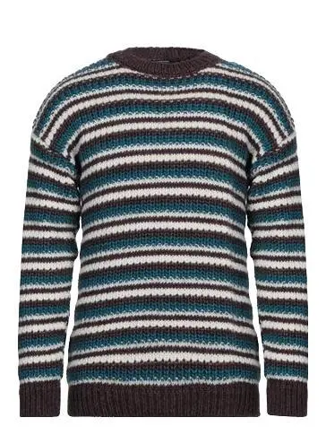 TAKESHY KUROSAWA Striped Heavy Knit Crewneck Sweater - Green