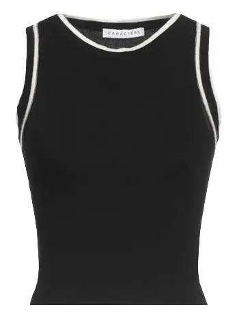 CARACTÈRE Sleeveless Lightweight Knit Top - Black