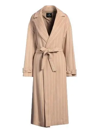CRISTINAEFFE Felted Striped Belted Coat - Beige