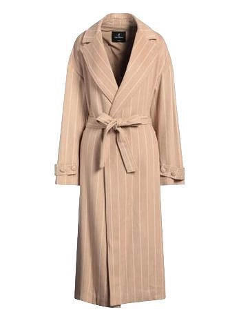 CRISTINAEFFE Felted Striped Belted Coat - Camel