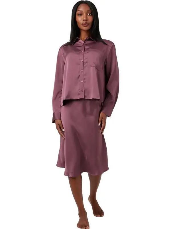 BY TESS COLLECTION Ella Mini Skirt - Plum