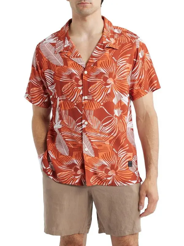 BOSS Beach Camp Shirt - Bright Orange