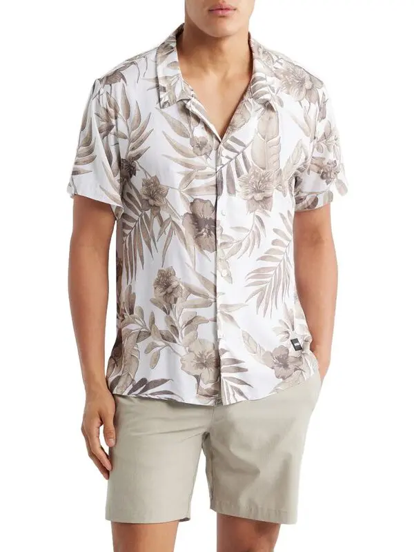 BOSS Beach Camp Shirt - Natural/ White
