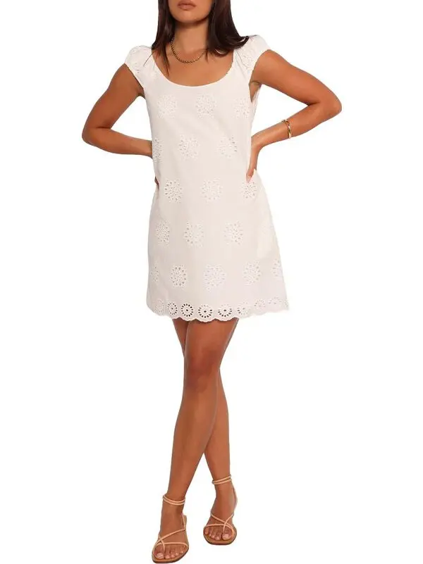 PETAL & PUP Pammy Eyelet Cotton Minidress - White