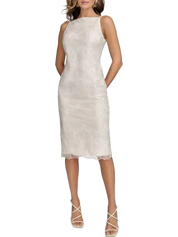 Donna Karan New York Embellished Sheath Dress - Cream