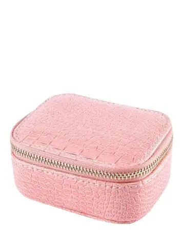 EMMA RAE Faux Leather Mini Jewelry Case - Pink